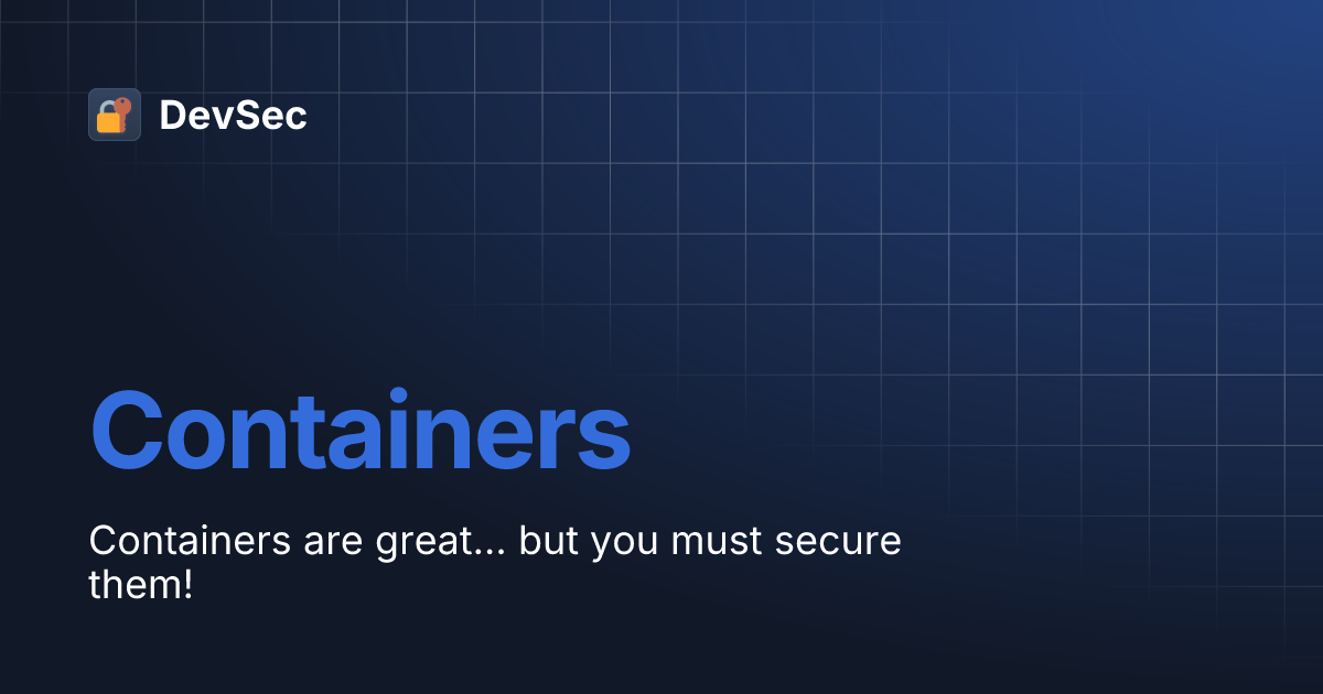 Containers | DevSec